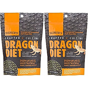 New Fluker's 2 Pack of Crafted Cuisine Juvenile Bearded Dragon Diet, 6.75 Ounces Per Pack