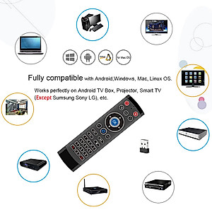 oFourSmart 2.4G Wireless Remote Controller with Nano USB Receiver Supports IR Learning Function Perfect for Android TV Box IPTV Mini PC Smart TV Projector