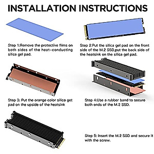 M.2 2280 SSD Heatsink, PCIE NVME or SATA M.2 2280 SSD Double-Sided Heat Sink, M.2 SSD Heatsink for PS5/ PC, Support Samsung 990 980 Pro & WD Black SN770 SN850 - Black