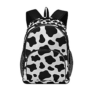 OREZI Fashion Backpack for Women Girl,Black And White Cow Print Schoolbag Backpack Bookbags Travel Bag Casual Daypack Rucksack for Student Teenagers kid's