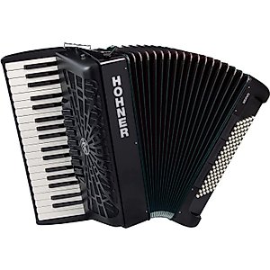 Hohner Bravo III 96 Chromatic Piano Key Accordion - Jet Black