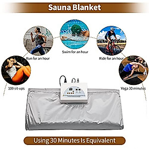 TaTalife Portable Far-Infrared Sauna Blanket, Digital Heat 2 Zone Sauna with Remote Control, Professional Home Sauna Heated Blanket Therapy for Recovery Wellness Relaxation