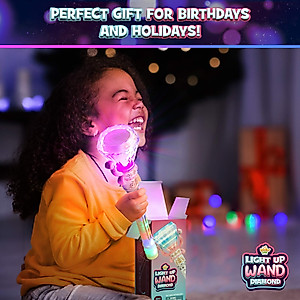 IPIDIPI TOYS Light Up Spinning Diamond Wand, Rotating Magic Princess Toy, Sensory Pretend Play for Kids Girls and Boys, Christmas Stocking Stuffers