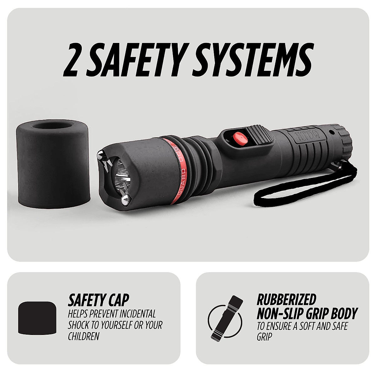 Guard Dog Security Inferno Compact Stun Gun Flashlight for Self Defense, Rechargebale Batteries, Bright LED Flashlight, Maximum Voltage, Holster Included for Women and Men