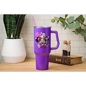 Silver Buffalo Bratz Featuring Cloe, Yasmin, Jade, and Sasha Stainless Steel Tumbler with Handle and Straw, Fits in Standard Cup Holder, 40 Ounces
