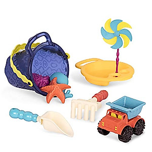 B. toys- Large 20" Colossal Cruiser & Sand Ahoy Dump Truck- Water Play & Sand Bucket Set (10-Pc) – Colossal 20" Truck, Toy Cars, Vehicles- 18 Months+