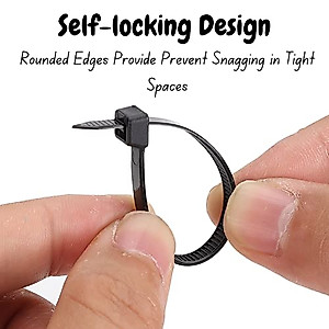 Bates- Cable Zip Ties, 200 Pack, 4 Inch, Zip Ties, Zipties, Cable Tie, Plastic Ties, Tie Wraps, Electrical Cable Ties, Plastic Zip Ties, Black Zip Tie, Plastic Straps, Wire Ties, Cord Ties