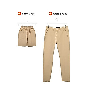 Amazon Basics Wooden Pants Hangers with Clips - White, 10-Pack