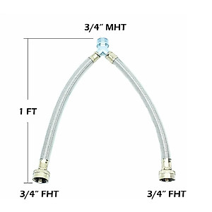 Stainless Steel Washing Machine Y Mixer Hose Connector - 3/4",Replacement for Kelaro OEM