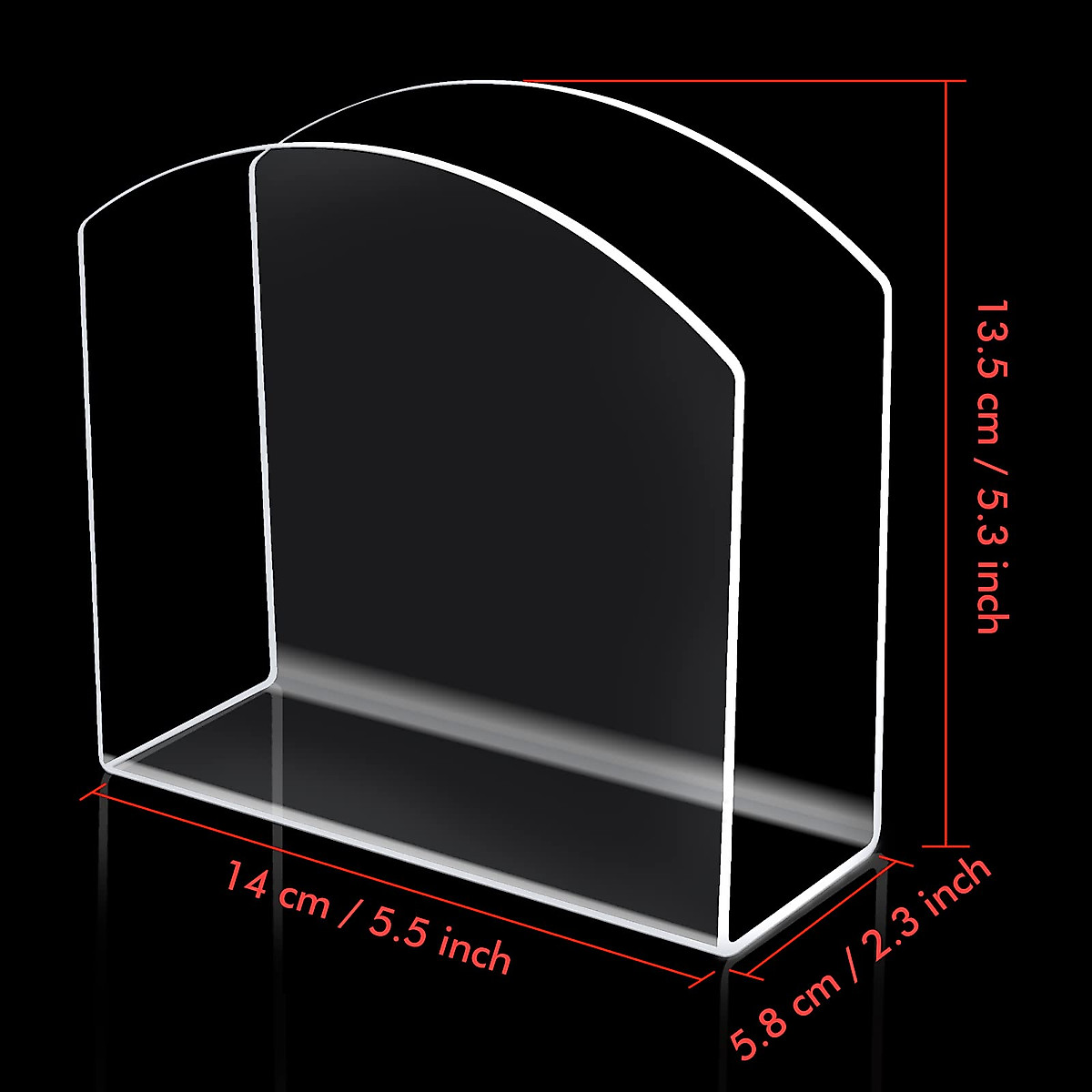 Kamehame 2Pcs Acrylic Napkin Holders for Tables Clear Napkin Dispenser Vertical Freestanding Napkin Stand