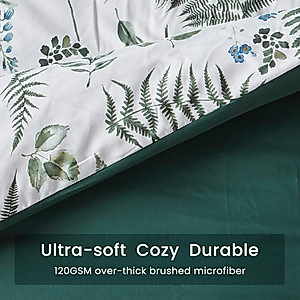 SLEEP ZONE Bedding Duvet Cover Sets Printed Pattern Tropical Plants 120gsm 1 Pillowcase Ultra Soft Zipper Closure Corner Ties, Green, Twin (68 x 90 inch | 1 Pillow Sham)