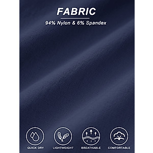 TACVASEN Women's Quick Dry Shorts Hiking Athletic Outdoor Tennis Golf Shorts Breathable Lightweight Travel Shorts Stretch Dark Blue L