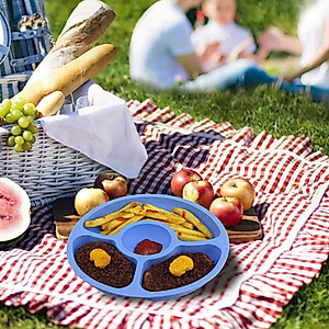 SILIVO 4 Pack Toddler Plates, Divided Plates for Adults and Kids - Silicone Sectional Serving Platters,Snack Serving Dishes for Parties