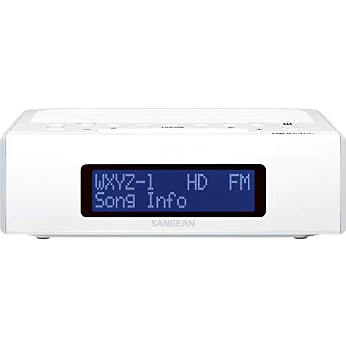 Sangean HDR-15 AM/FM Digital Tuning Clock Radio with USB Phone Charging, White