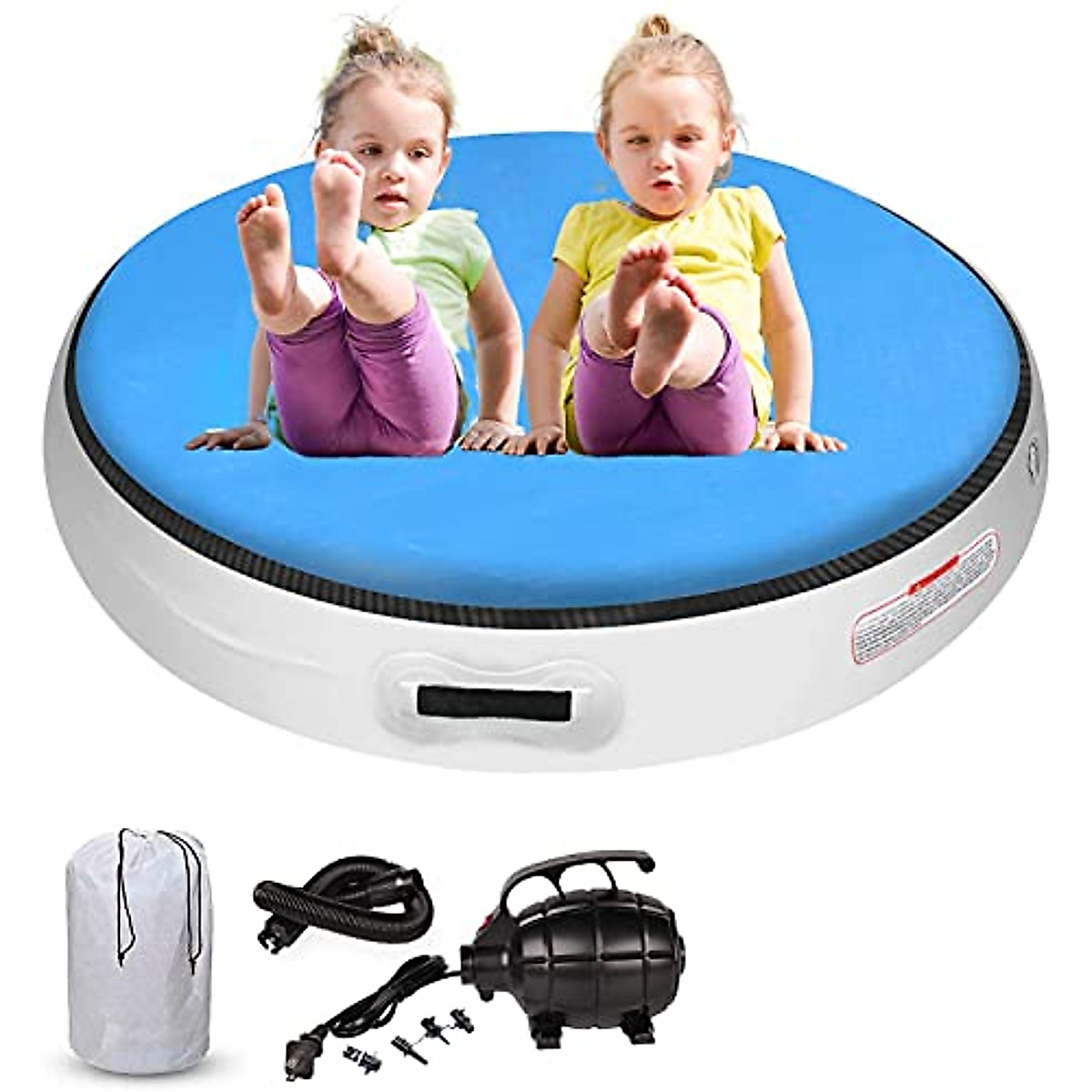 Inflatable Air Spot Tumbling Track Circle Mat for Exercise 3.3ft Thickness 8 Inches Training Air Mat for Gymnastics with Air Pump