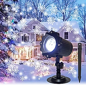 Christmas Projector Lights Outdoor, Indoor Christmas Decorations Snowfall LED Light Projectors with Waterproof White Snowflake for Xmas，Holiday, Home，Party，Garden and Patio Decoration