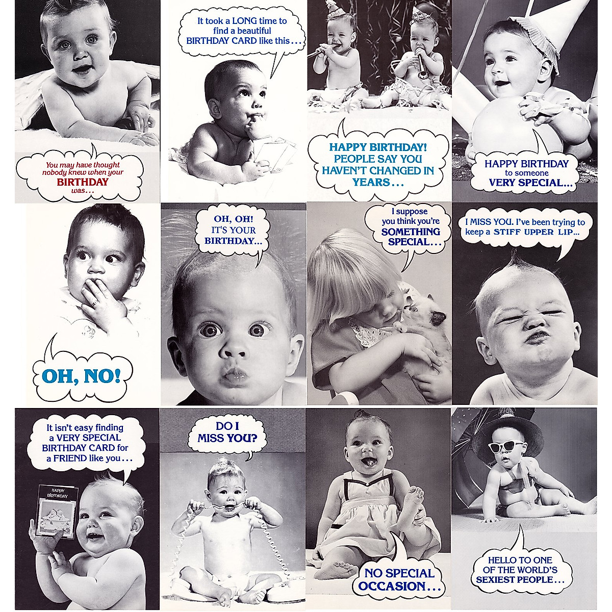 All Occasion Funny Greeting Card Assortment - Birthday, Friendship, Love, etc - 12 pack