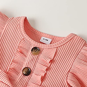 Newborn Baby Girl Dress Floral Ruffle Sleeve Casual Beach Sundress Princess Skirt Clothes Summer Outfits Dresses for Girls (Pink, 0-3 Months)