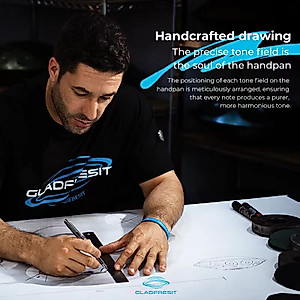 GLADFRESIT Handpan Drum 22inch in D Kurd Minor with handpan stand, handpan case, durable mallets and dust-free cloth (Purple, 432HZ)