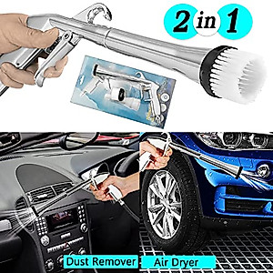 Practisol Car Cleaning Gun High Pressure Car Cleaning Tool Air Blow Gun Car Detailing Kit Interior Cleaner Air Duster Blower Gun Pneumatic Air Compressor Auto Detailing Tool for Car Upholstery (Black)