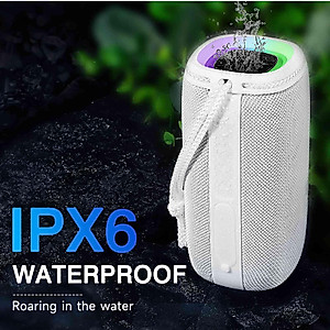 UrbanX Scorpio Series Bluetooth Speaker, IPX6 Waterproof Speakers HD Surround Sound with Punchy Bass, True Wireless Pairing, BT5.3, Portable Speaker for Redmi 5 Plus (Redmi Note 5) - White