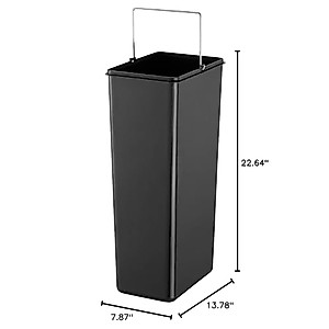 BLACK+DECKER BXBN0004GB 20L Metallic Grey Slimline Pedal Bin with Soft Close Lid, Stainless Steel, 56cm x 22cm x 36cm
