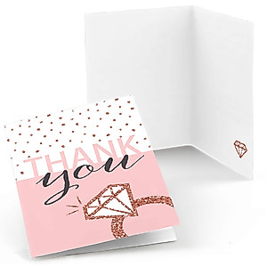 Big Dot of Happiness Bride Squad - Rose Gold Bridal Shower or Bachelorette Party Thank You Cards (8 count)