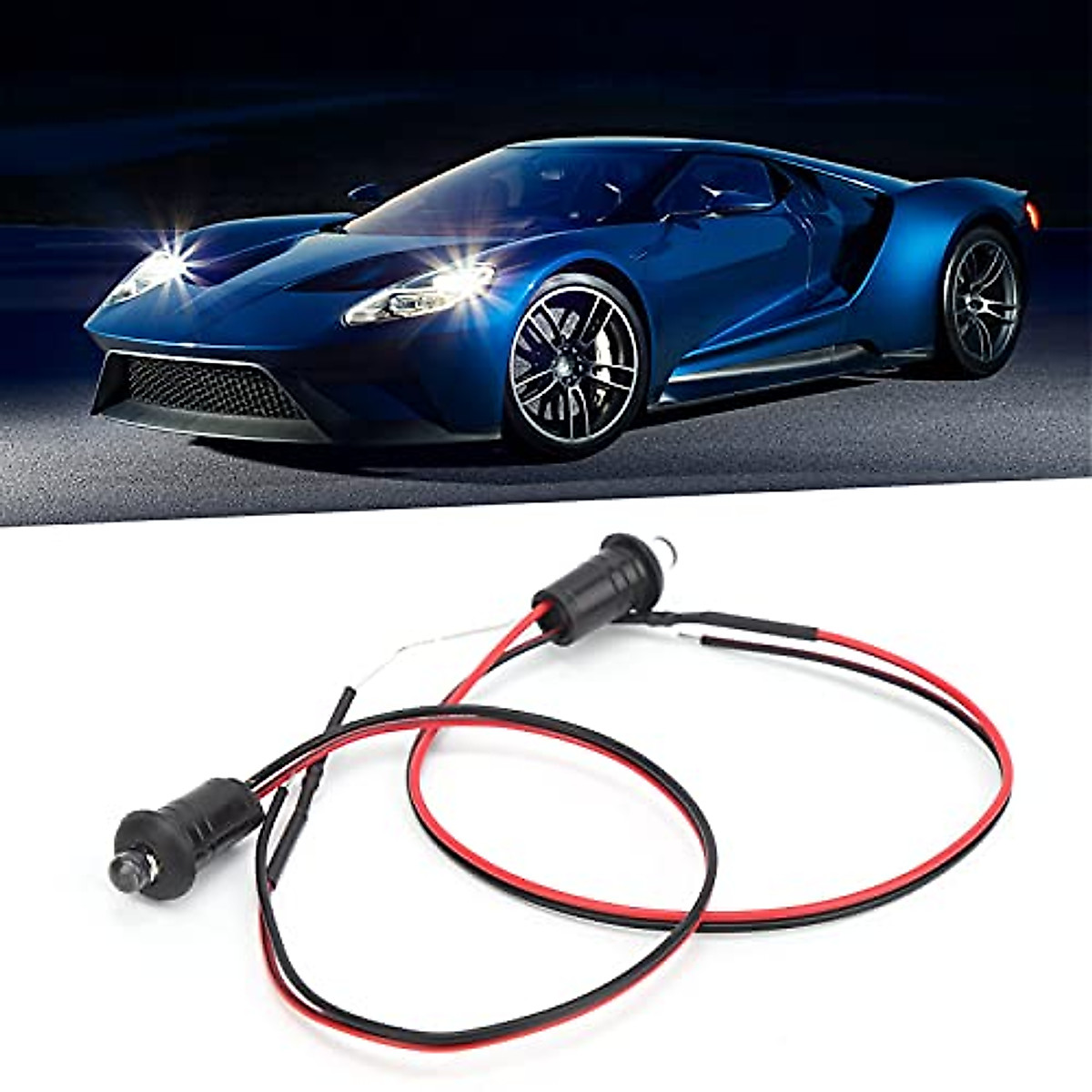 2Pcs Fake Alarm Lamp Blue Light Modification Universal 12V Vehicle Accessories Blinking LED Security Warning Lamp for Car-s Boats RVs Motorcy