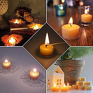 100% Pure Raw Beeswax Tea Lights Candles Organic Hand Made (Set of 6)