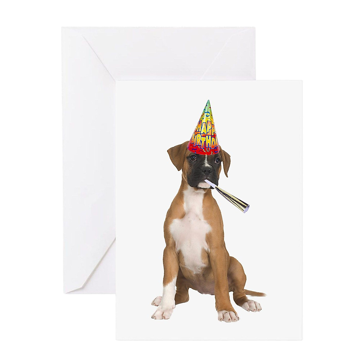 CafePress Boxer Birthday Card Folded Greeting Card Glossy