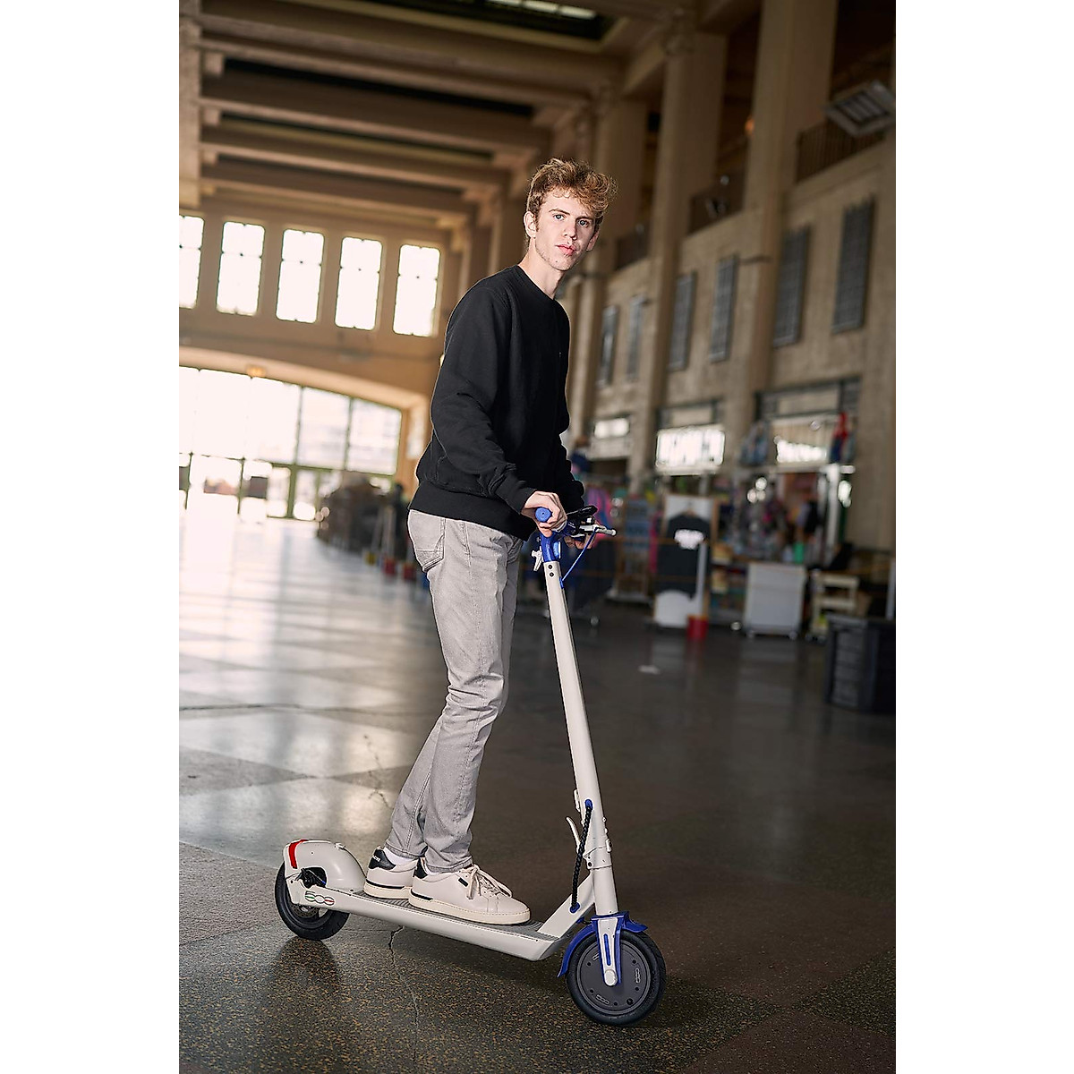 Fiat Folding Electric Scooter - 350W Motor, 15 to 20-Mile Long-Range Battery (Bianco White Ice)