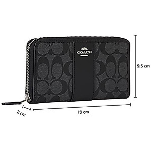 COACH(コーチ) Women PVC coated canvas Wallet, Sv/BlackSmokeBlack, One Size