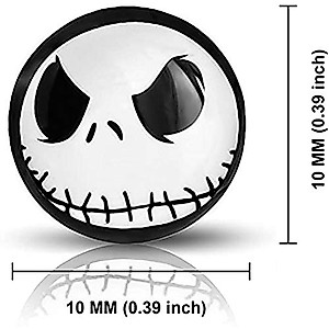 2 Pairs Set Halloween Stud Stainless Steel Jack Skellington Cut-Out Round Circle Button Stud Piercing Jewelry with Jack Skellington Face Post Earrings Add Horror Halloween Atmosphere for Men Unisex(A)