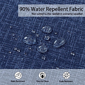 Magpie Fabrics Patio Bench/Swing Cushion Slip Cover 42 x 18 x 3 Inch, Water Resistant Outdoor Furniture Loveseat Replacement Cushion Cover with Zipper (Navy Blue Textured)