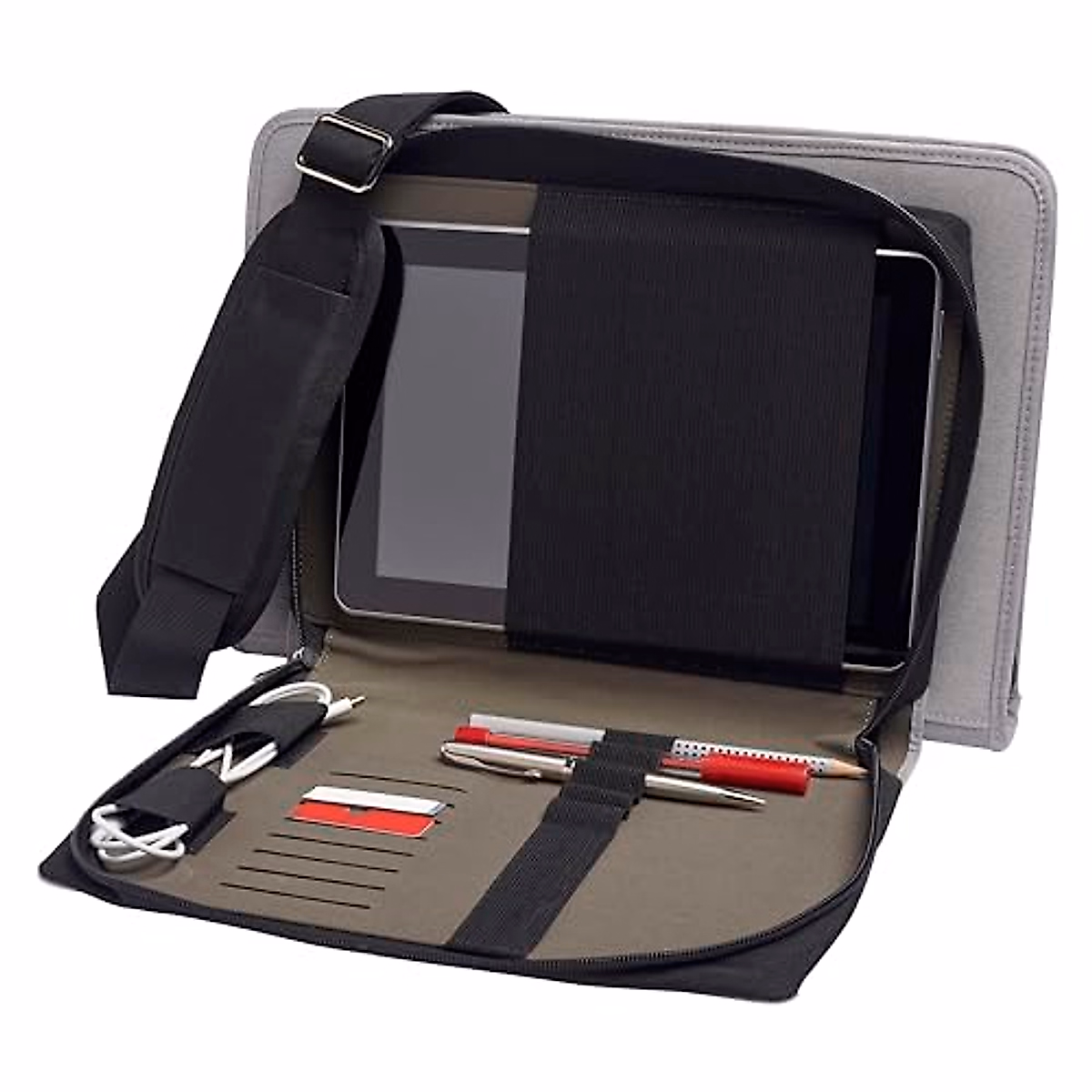 Broonel Grey Laptop Messenger Case - Compatible with Dynabook Portégé X40L-K 14" Laptop