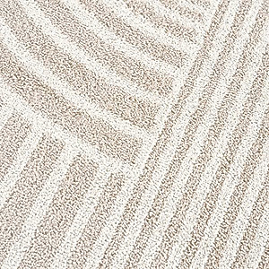 Abani Rugs Beige Arch Pattern Knot Modern Print Premium Area Rug - Contemporary No-Shed Neutral 6’ x 9’ Bedroom Rug