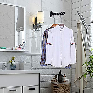 COTTAGE LIFE Wall Mounted Clothes Hanger Rack Black Laundry Hanger Dryer Rack Clothes Rack Wall Mount Stainless Steel Wall Clothes Hanger Foldable Laundry Hanging Rack Wall Mount