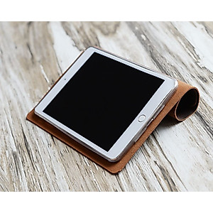 2019 iPad mini 6 / air 10.5 / New iPad 9.7 / Pro 12.9 / Pro 10.5 Leather Case detachable apple pencil holder - 602B - Distressed Brown