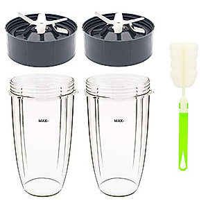 Tanzfrosch 32oz Cup and Extractor Blade Replacement Parts Blender Accessories Compatible with Nutribullet 600W/900W Models (4 Packs)