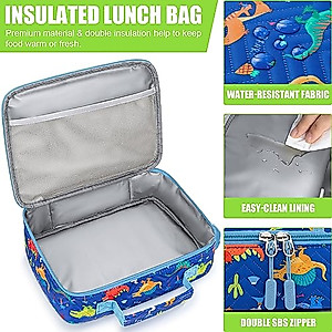 Fimibuke Kids Bento Lunch Box with 4 Compartments, Insulated lunch Bag, Stainless Steel Vacuum Thermos Food Jar, Ice Pack & Utensils Set, Birthday Gifts for Aged 3-12 Back to School Toddler Girls Boys