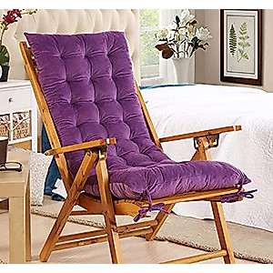 KRIDDR Indoor Thick Recliner Cushions Sun Lounger Garden Patio High Back Crystal Velvet Bench Seat Rocking Chair Cushions