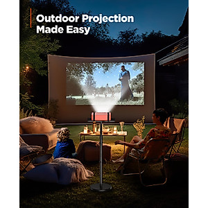 AMADA HOMEFURNISHING Height Adjustable Projector Stand 32"-47", Projector Floor Stand with 3 Mounting Options, Projector Mount with 360° Rotatable Ball Head for Home & Office & Outdoor, AMPS04