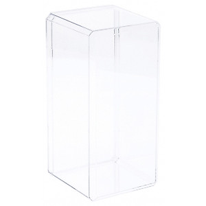 Pioneer Plastics 084C Clear Plastic Beveled Edge Display Case, 3.5" W x 3.75" D x 8" H (Mailer Box), Pack of 4