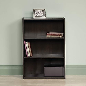 Sauder 419496 Miscellaneous Storage Storage Cabinet, L: 29.375" x W: 16.125" x H: 71.125", Cinnamon Cherry finish & Beginnings 3-Shelf Bookcase, Cinnamon Cherry finish