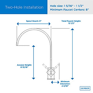 Gerber D401144 Kitchen Faucet, Chrome