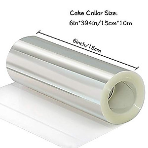 YQL Cake Collar 6 Inch,Acetate Cake Collar Roll DIY Acetate Sheet Baking Transparent Mousse Cake Sheets Surrounding Edge Clear Cake Strips for Baking Decorate Shaker Cards Making(6x394Inch)