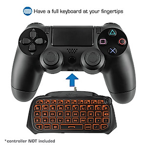 Nyko Type Pad - PlayStation 4 with Built-in Rechargeable Battery, Built-in Speaker without the need for a Headset, com Shortcut and Full QWERTY Style Keyboard