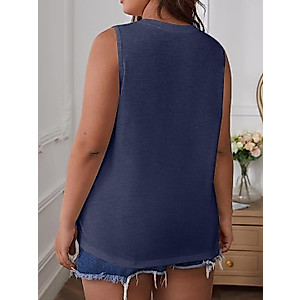 Bliwov Womens Fashion Tank Tops Crewneck Loose Fit Basic y2k Going Out Clothes Casual Summer Sleeveless Shirts for Women 2024 Blue