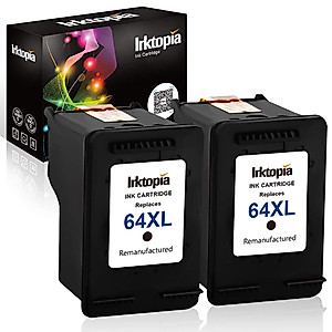 Inktopia Remanufactured Ink Cartridge Replacement for HP 64XL 64 XL for HP Envy Photo 7858 7855 7155 6255 6220 7120 6232 6255 7158 7164 Envy 5542 Tango X Terra Printer ( 2 Black )