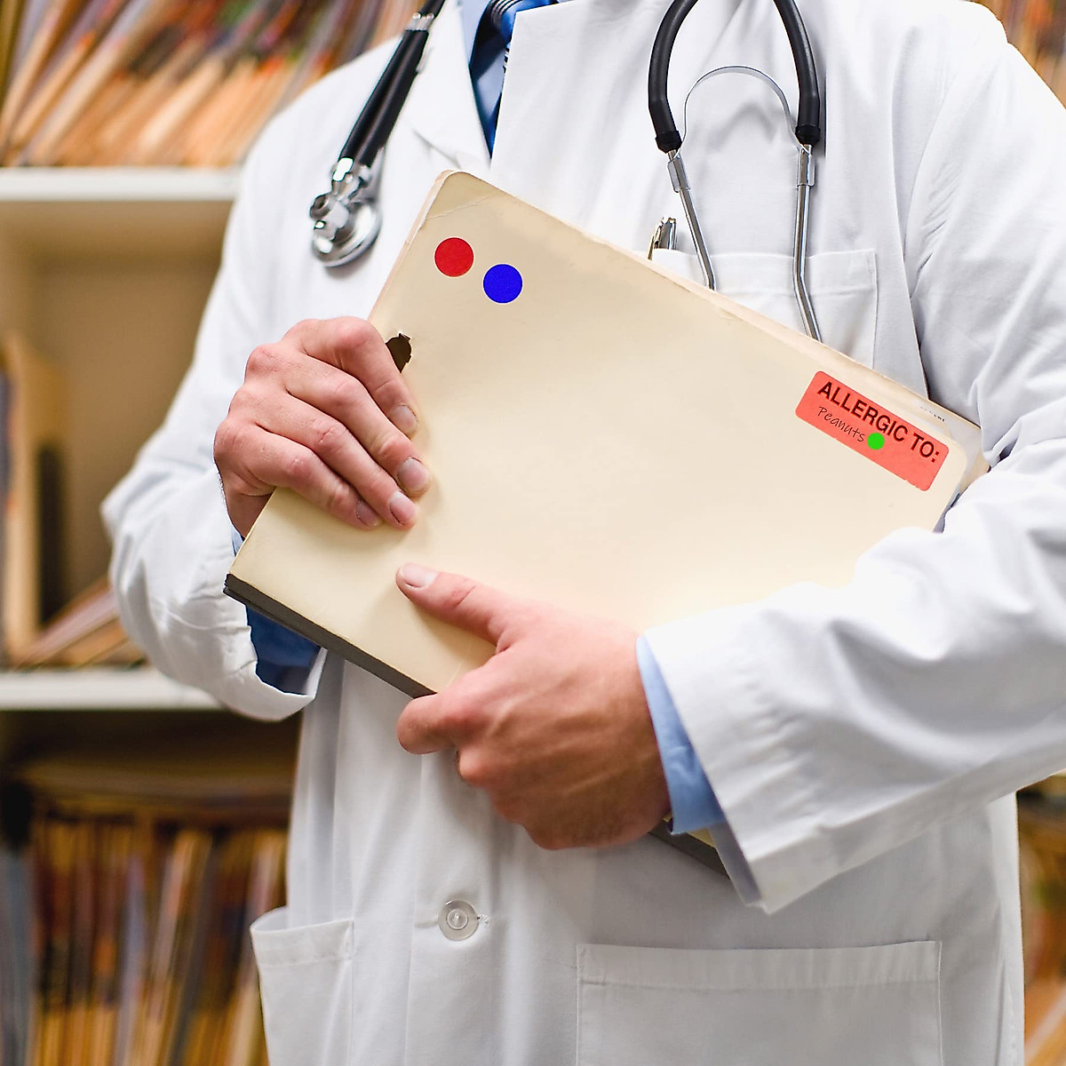 ChromaLabel 1/2 Inch Round Permanent Color-Code Dot Stickers, 1000 Labels per Roll, Forest Green